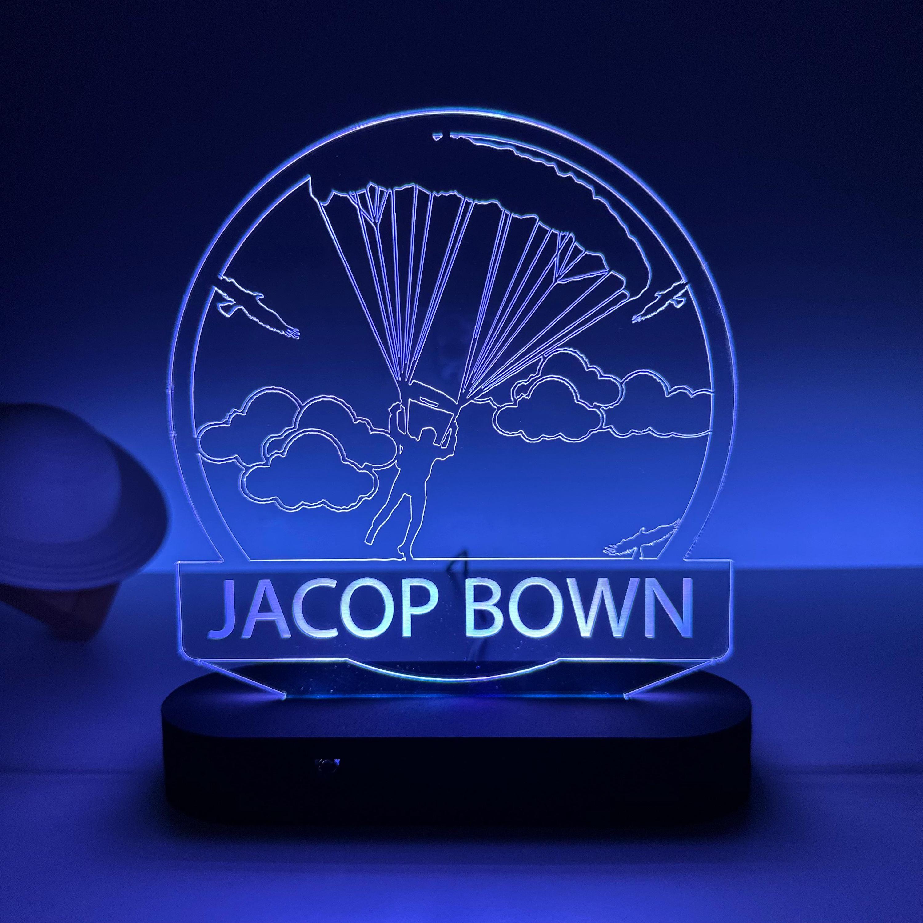 Custom Skydiving RGB Night Light, Parachute 3D Desk Lamp, Advanture ...