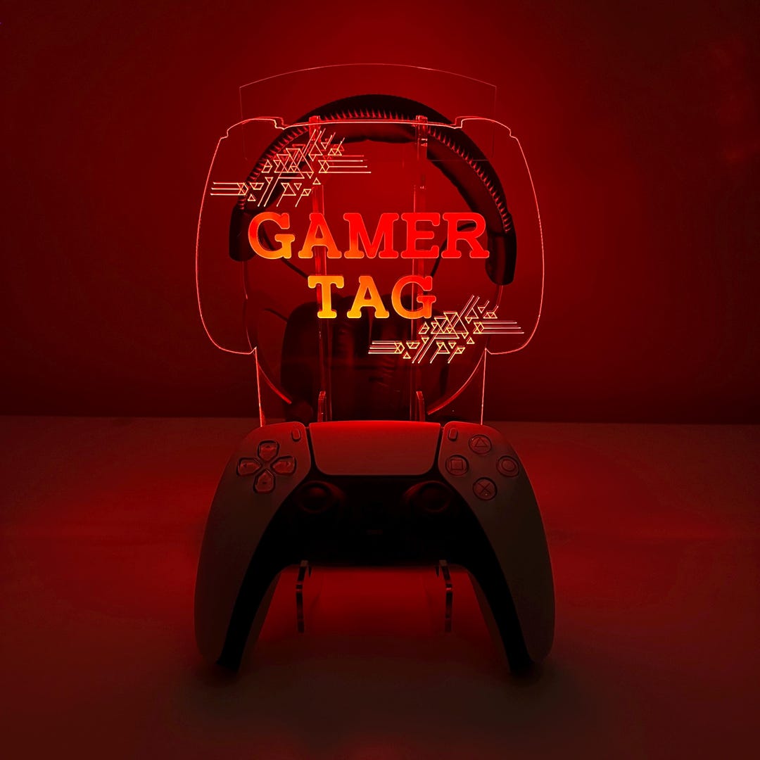 Custom Headset Controller Stand, Rgb Led Gaming Station Console ...