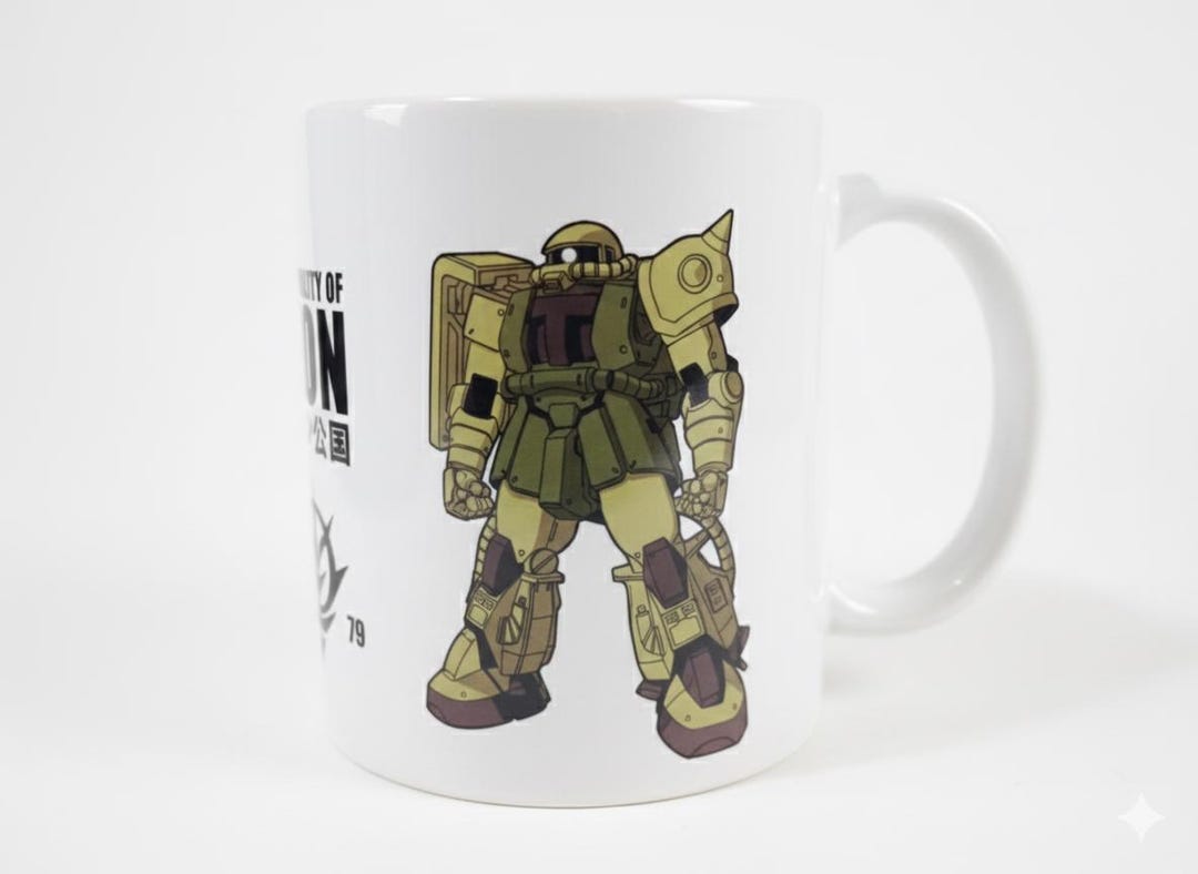Mobile Suit Gundam Mug - Principality of Zeon Flag & Green Zaku II - Etsy