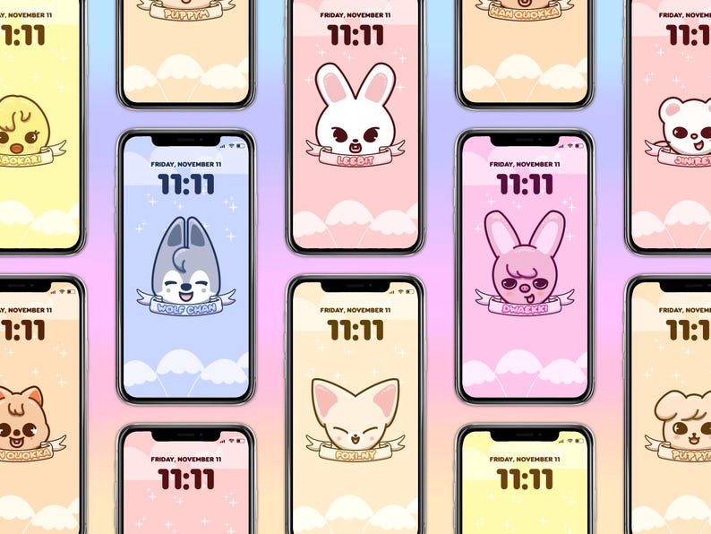 Stray Kids Skzoo Digital Wallpaper Set | Wolf Chan, Leebit, Dwaekki ...
