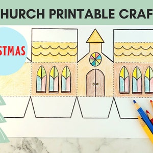 Printable Origami Paper Church, Paper Church Kit,folded Paper House, X ...
