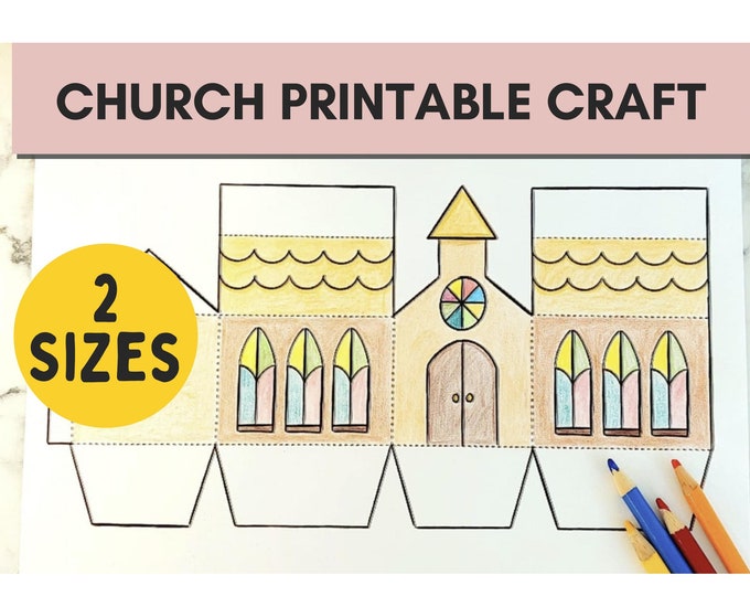 Printable Paper Church, Paper Church Kit, Sunday School Craft, Instant ...