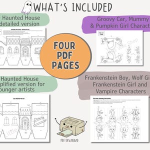 Halloween House Printable Craft 3D Model, Spooky Haunted House Coloring ...