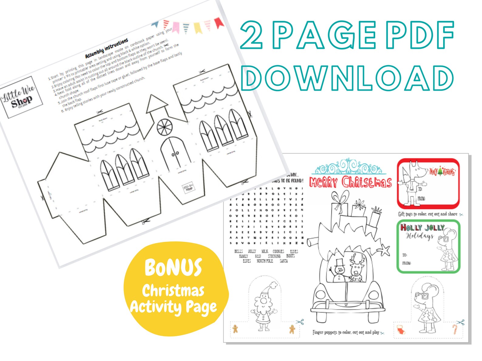 Printable Origami Paper Church, Paper Church Kit,folded Paper House, X ...