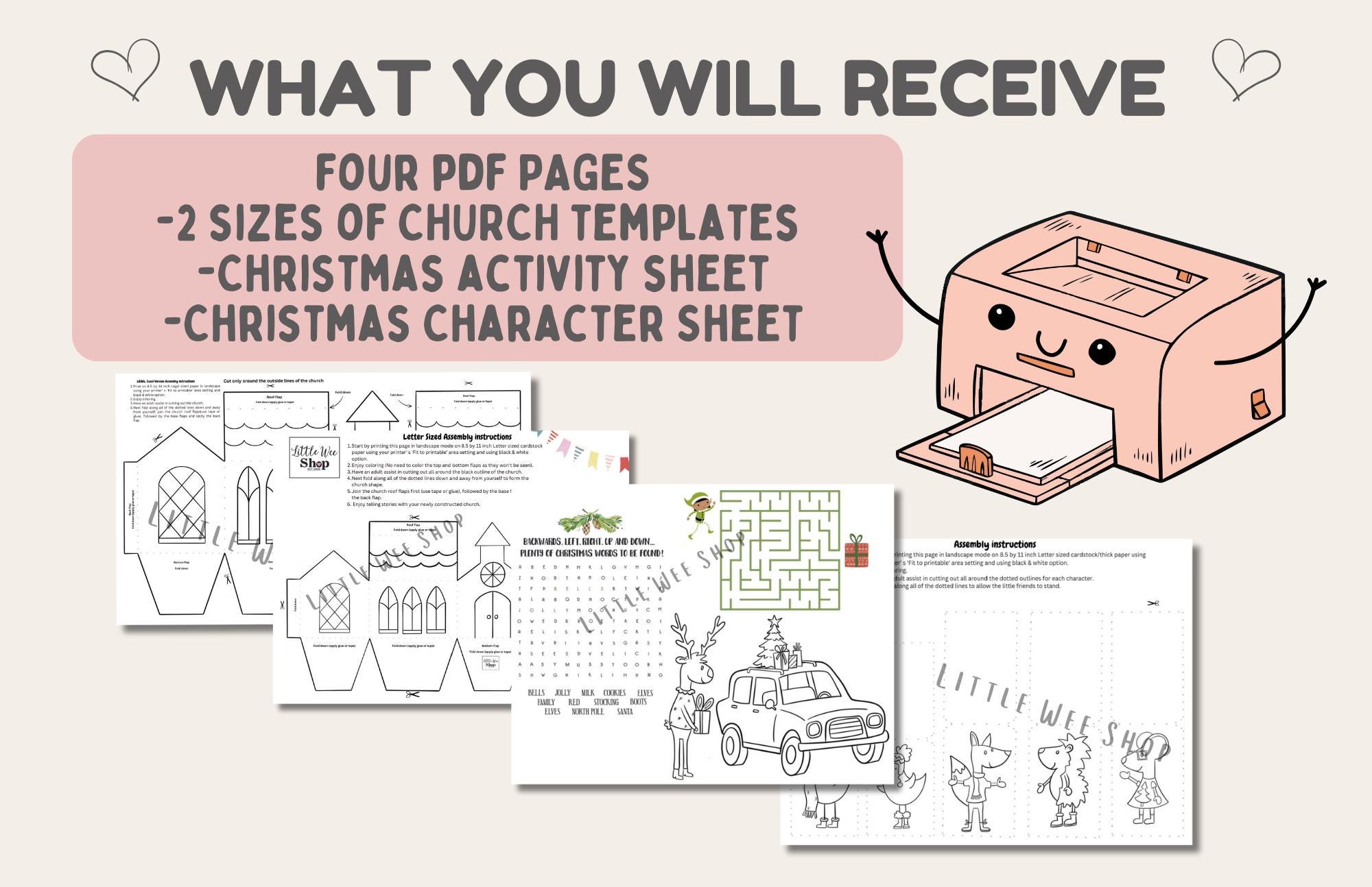Printable Origami Paper Church, Paper Church Kit,folded Paper House, X ...
