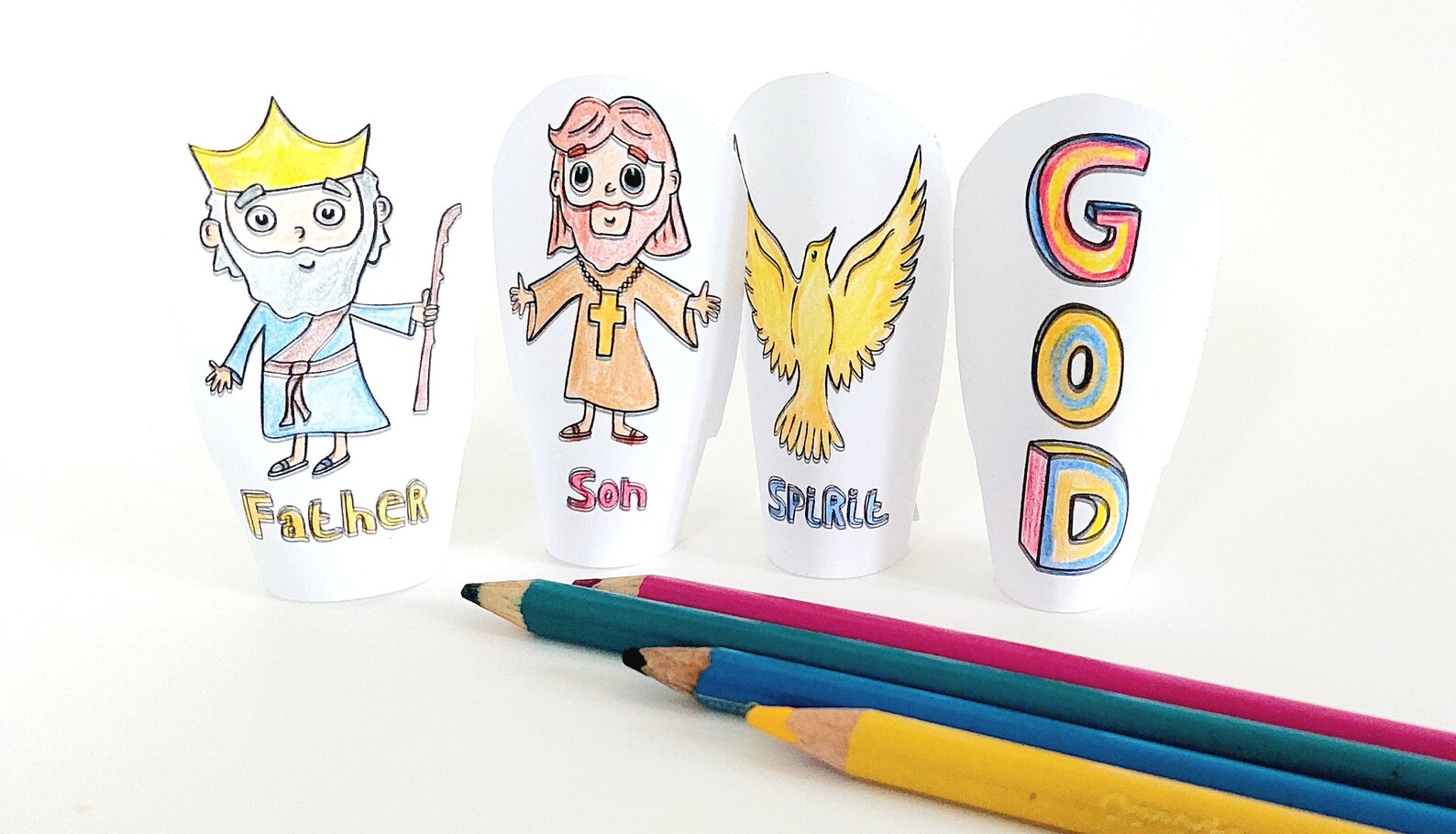 Holy Trinity Sunday School Activity Sheet Finger Puppets - Etsy