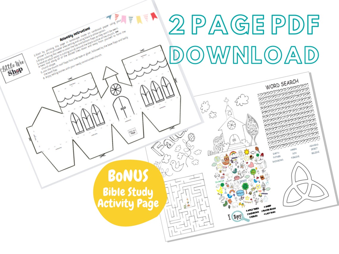 Printable Paper Church Paper Church Kit Sunday School Craft - Etsy