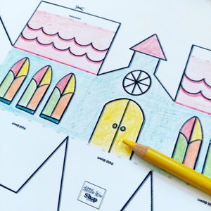Printable Origami Paper Church, Paper Church Kit,folded Paper House, X ...