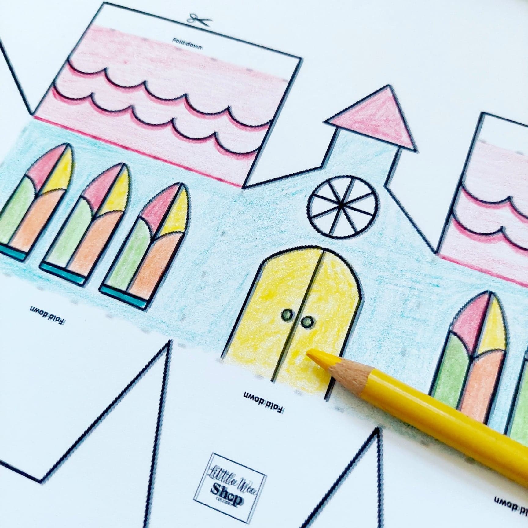 Printable Origami Paper Church, Paper Church Kit,folded Paper House, X ...