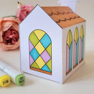 Printable Paper Church, Paper Church Kit, Sunday School Craft, Instant ...