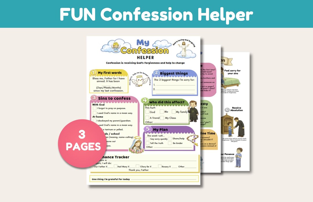 Catholic Confession Helper for Kids PDF Exam of Conscience + How to ...