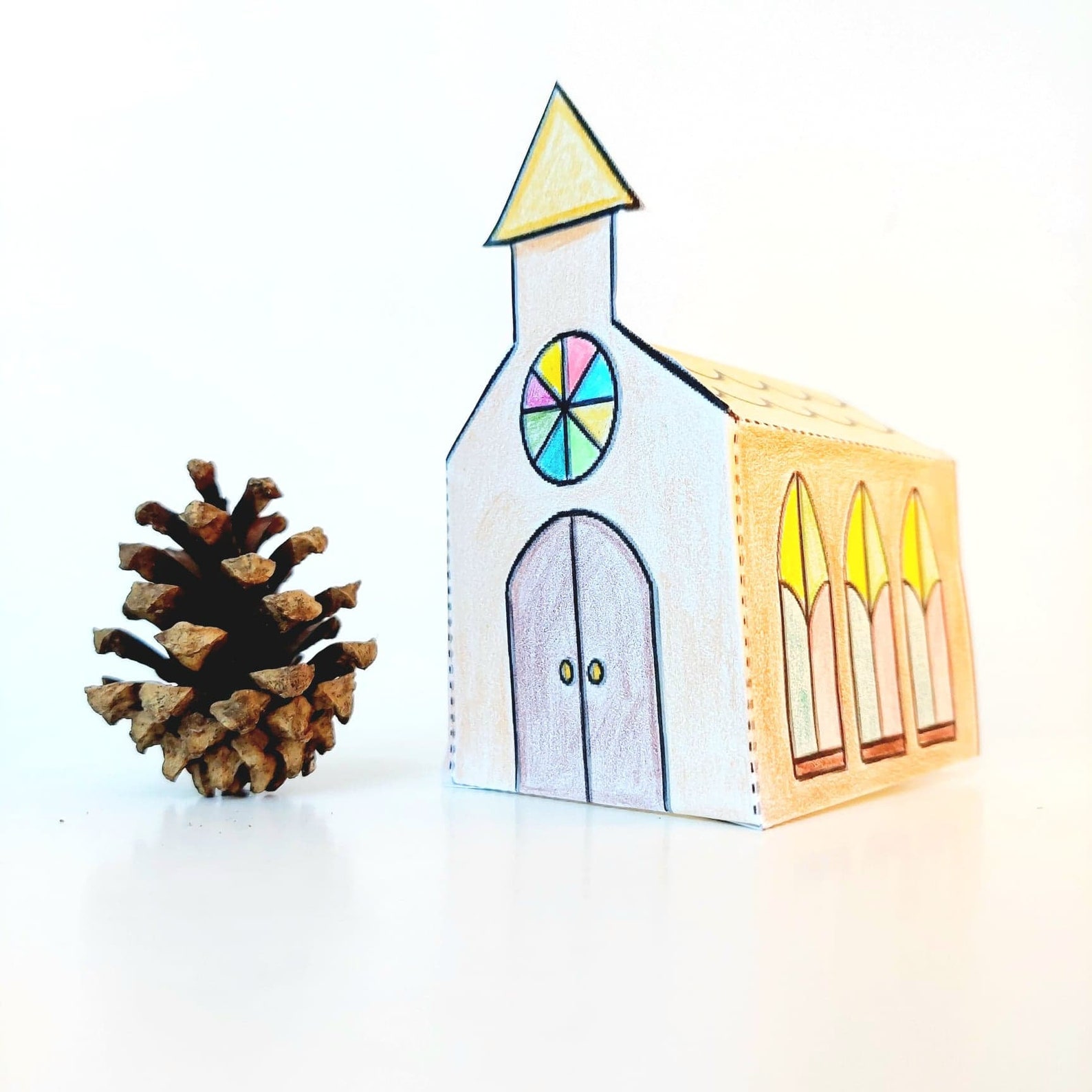 Printable Origami Paper Church, Paper Church Kit,folded Paper House, X ...