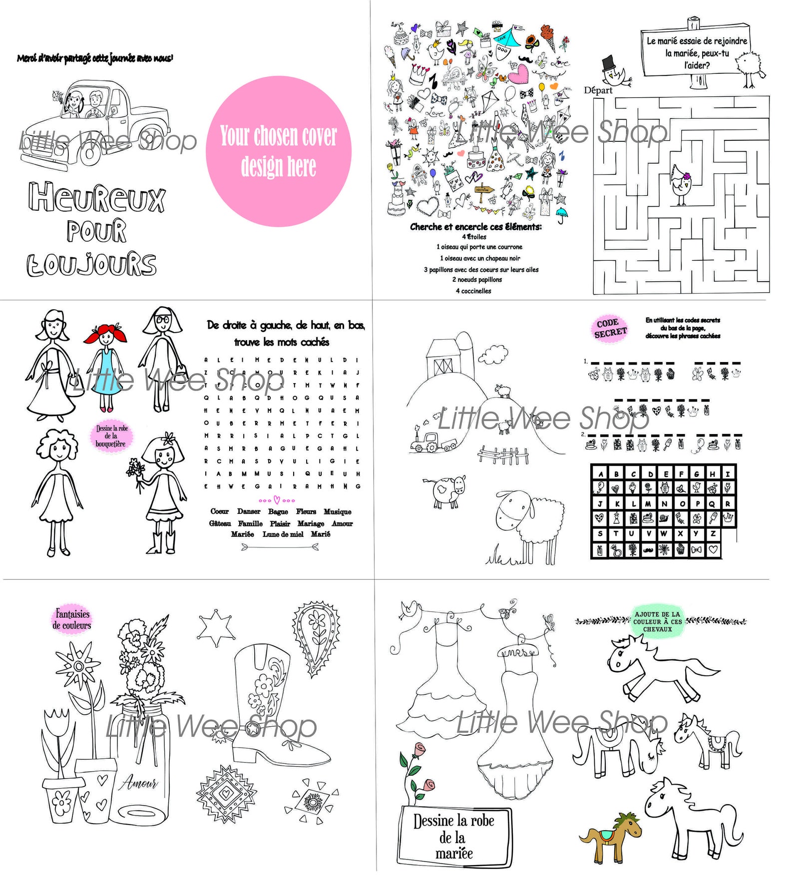 French Coloring Book Personalized Kids Activity Pack in - Etsy