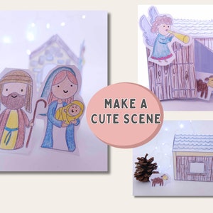 PRINTABLE NATIVITY Scene Paper Toy, DIY Christmas Nativity Paper Model ...