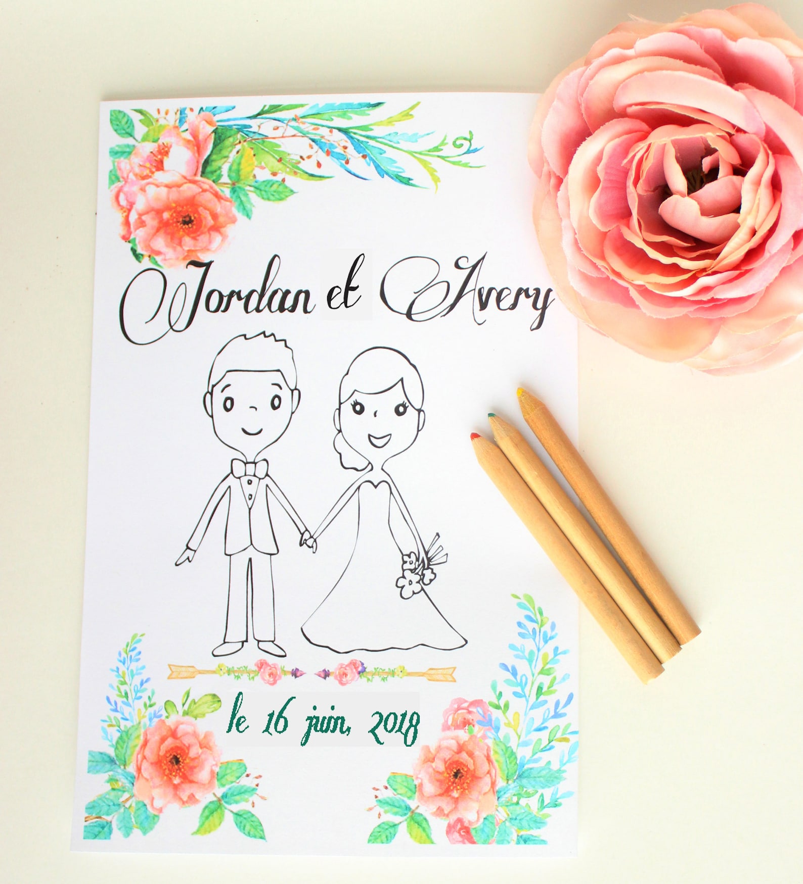 French Coloring Book Personalized Kids Activity Pack in - Etsy
