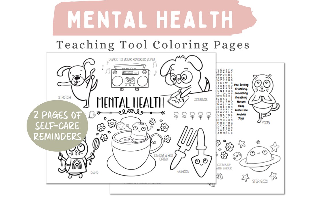 Mental Health Coloring Pages, Self Care Coloring, Meditation Colouring ...