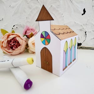 Printable Origami Paper Church, Paper Church Kit,folded Paper House, X ...