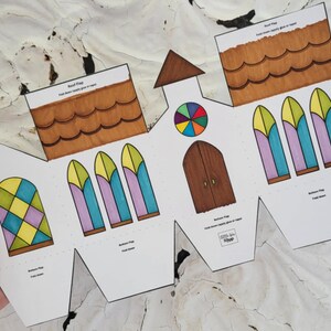 Printable Origami Paper Church, Paper Church Kit,folded Paper House, X ...