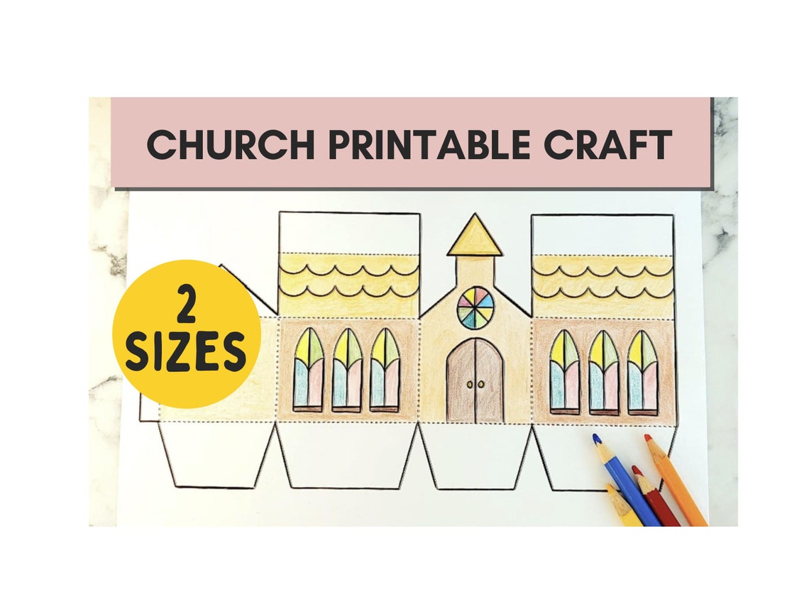Printable Paper Church, Paper Church Kit, Sunday School Craft, Instant ...