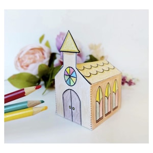 Printable Paper Church, Paper Church Kit, Sunday School Craft, Instant ...