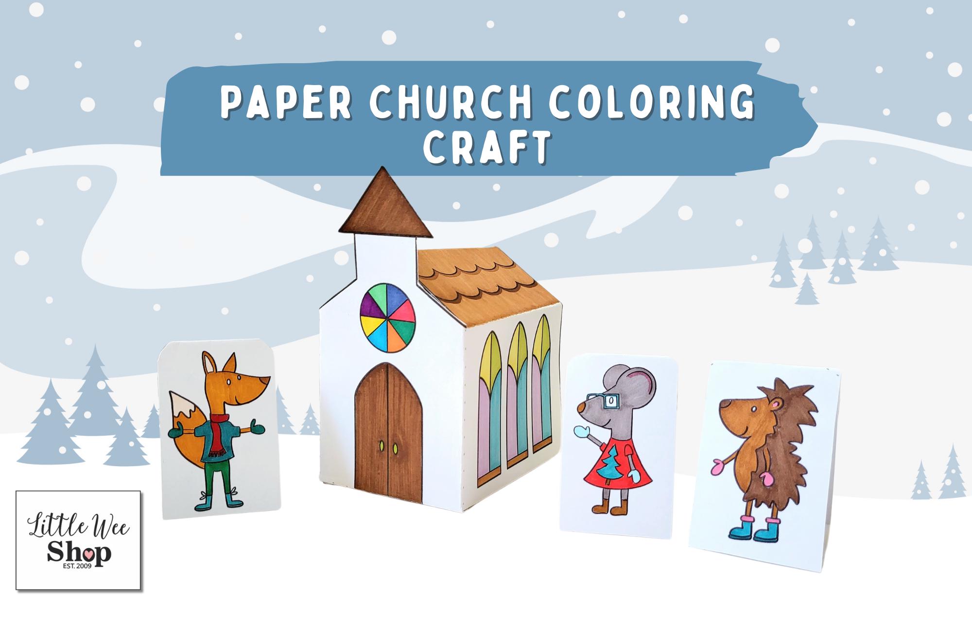 Printable Origami Paper Church, Paper Church Kit,folded Paper House, X ...