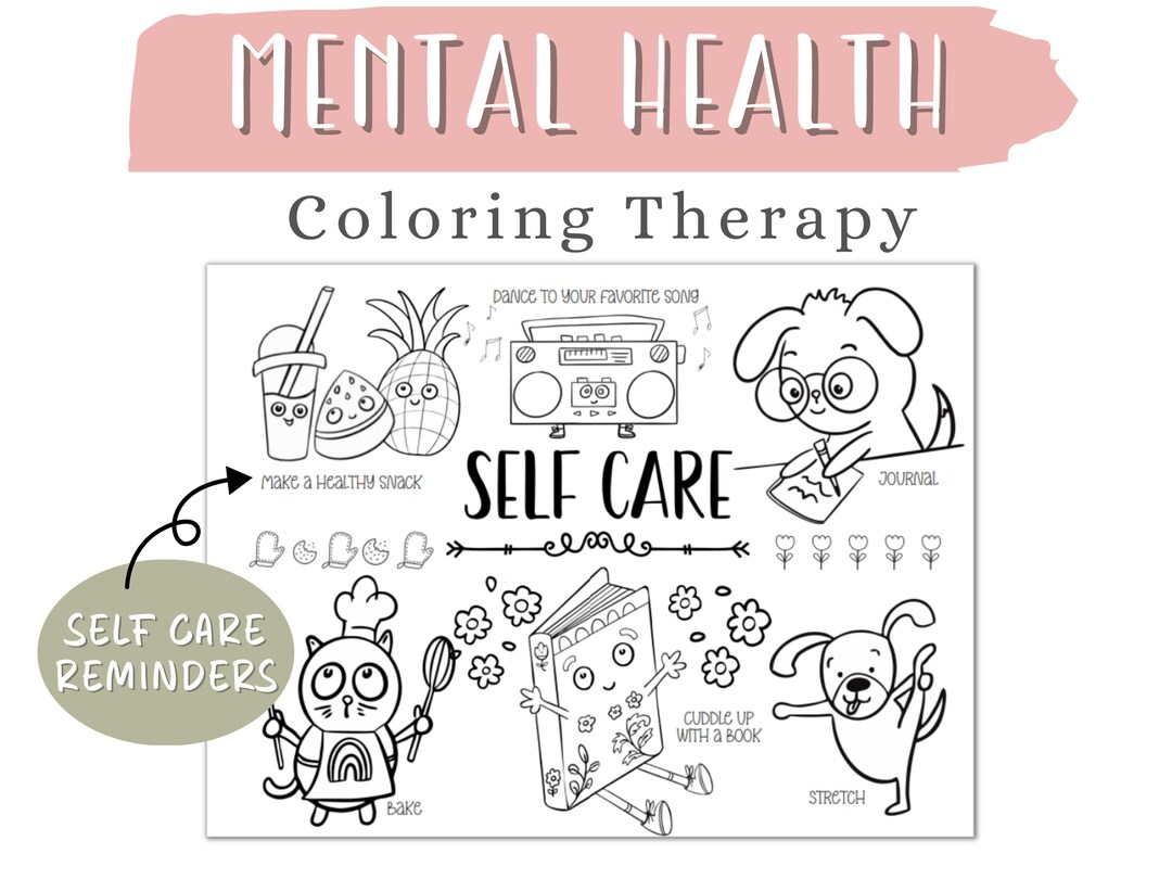 Mental Health Coloring Pages, Self Care Coloring, Meditation Colouring ...