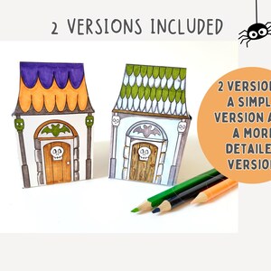 Halloween House Printable Craft 3D Model, Spooky Haunted House Coloring ...