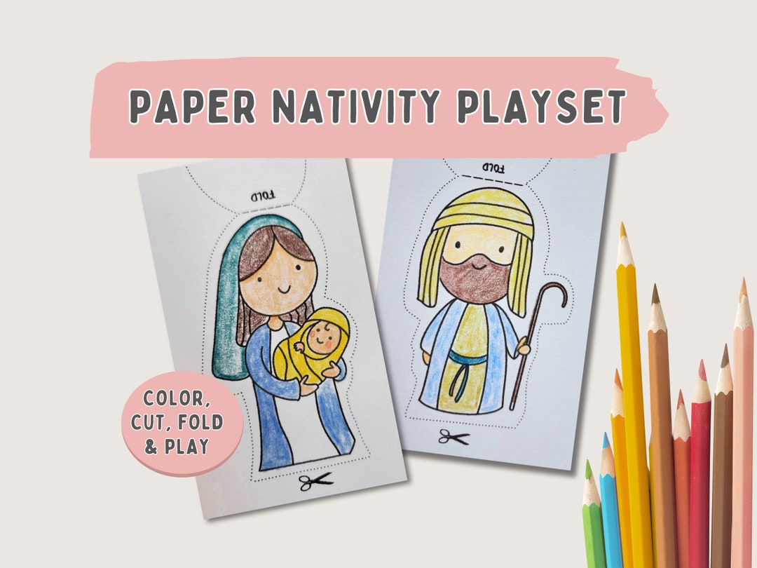 PRINTABLE NATIVITY Scene Paper Toy, DIY Christmas Nativity Paper Model ...