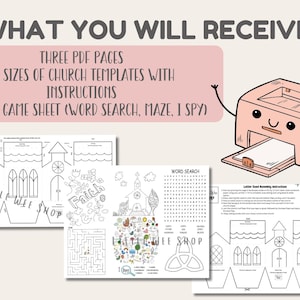 Printable Paper Church, Paper Church Kit, Sunday School Craft, Instant ...