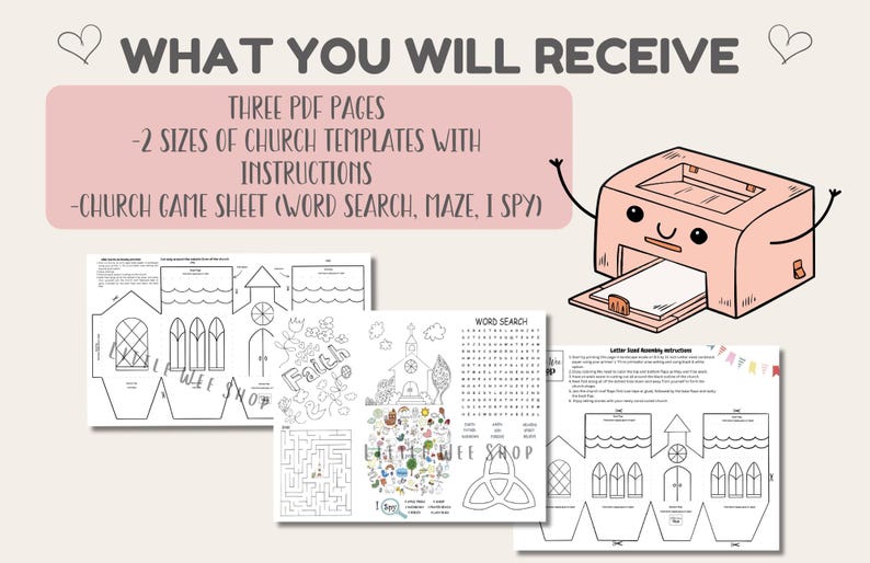 Printable Paper Church, Paper Church Kit, Sunday School Craft, Instant ...