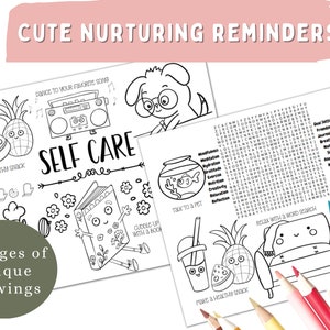 Mental Health Coloring Pages, Self Care Coloring, Meditation Colouring ...