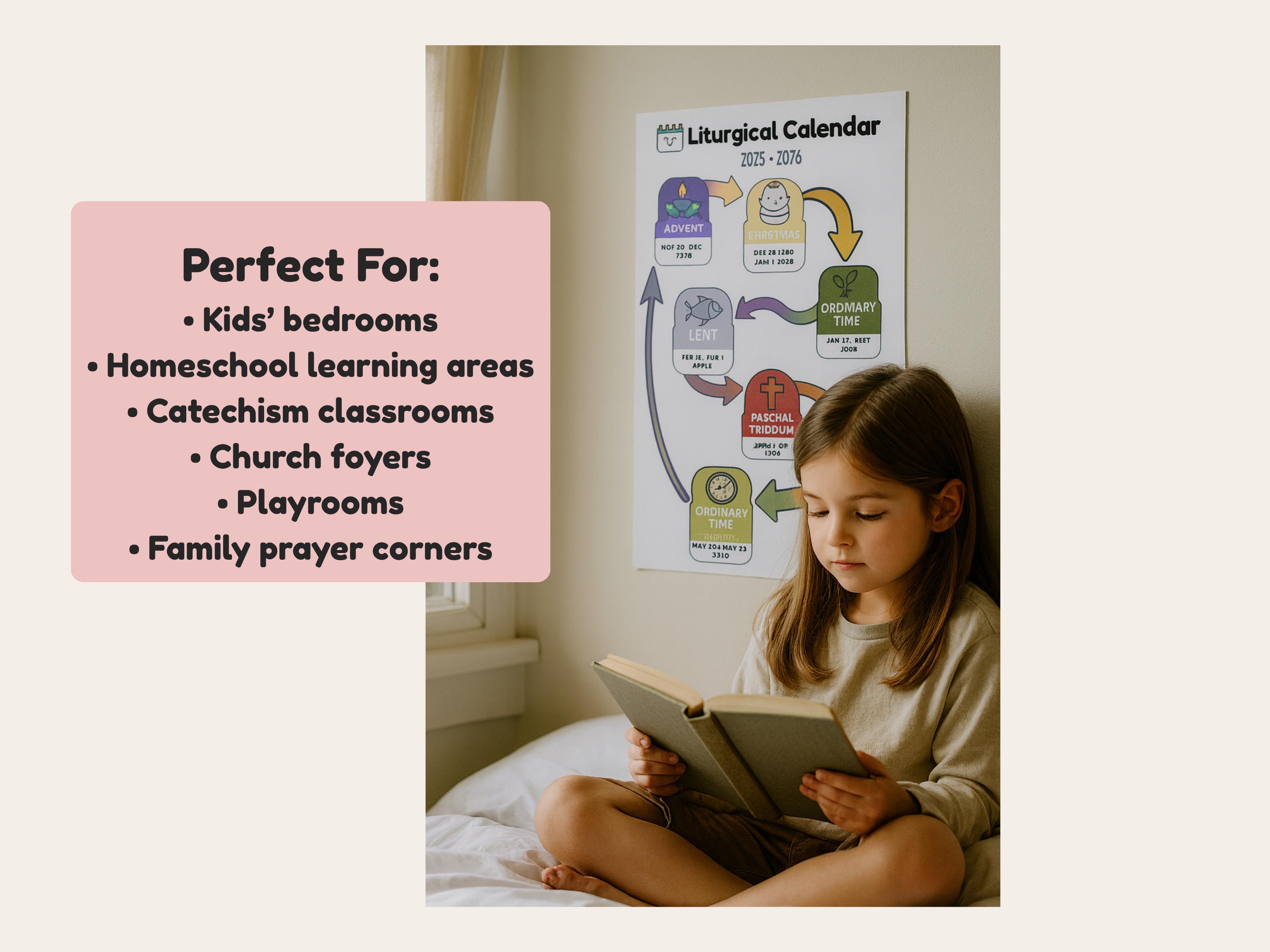 Liturgical Calendar 2026 | Catholic Poster for Kids | Liturgical Wheel ...