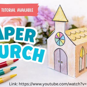 Printable Origami Paper Church, Paper Church Kit,folded Paper House, X ...