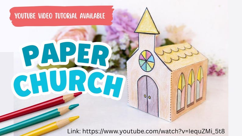 Printable Origami Paper Church, Paper Church Kit,folded Paper House, X ...