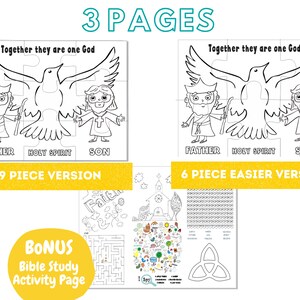 Holy Trinity Sunday School Puzzle Worksheet, Catholic Craft, Bible ...