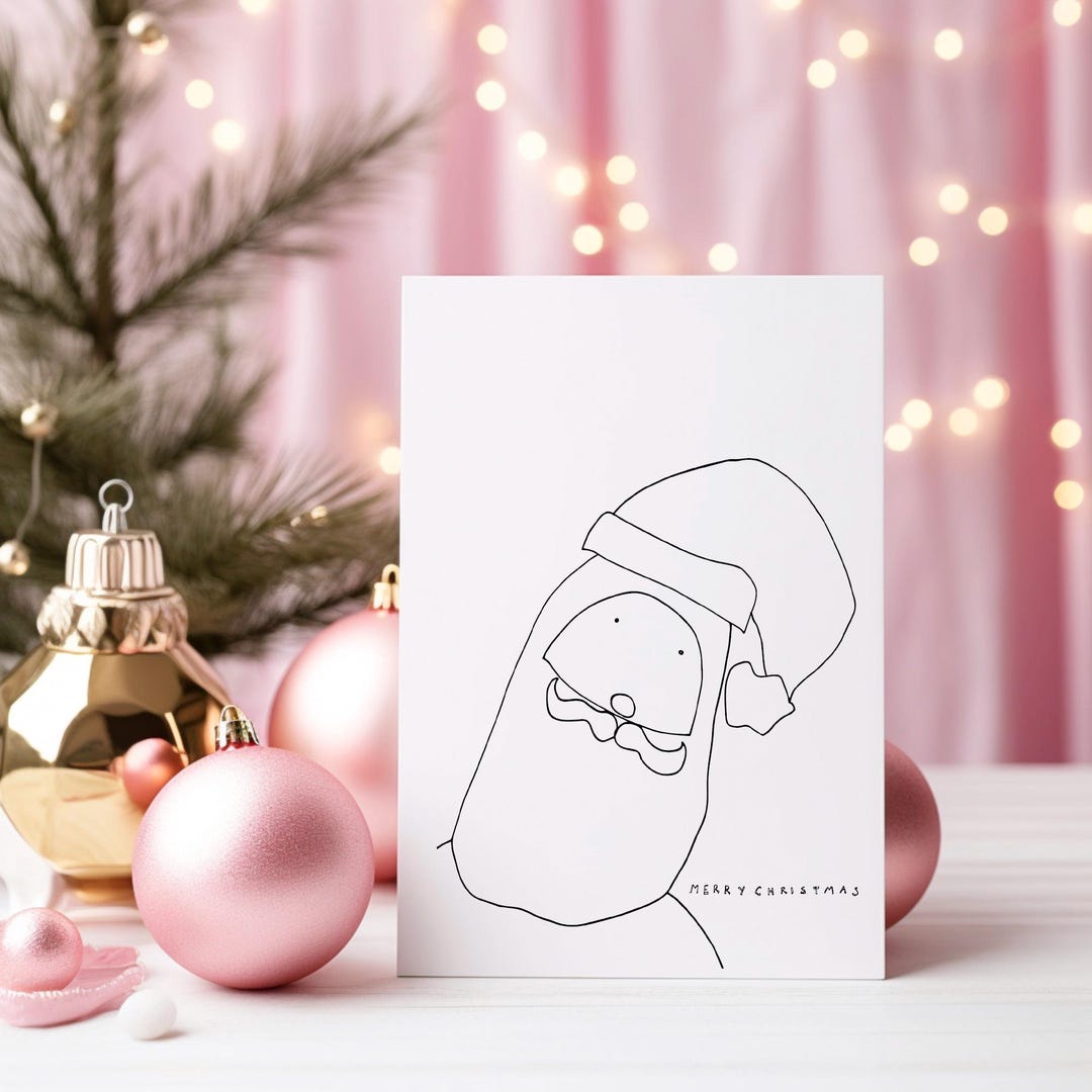 Father Christmas Printable Digital Christmas Card - Etsy