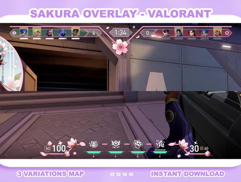 SAKURA OVERLAY HUD Valorant - Etsy