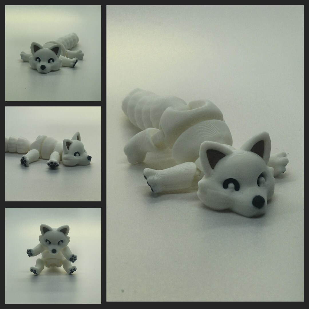 Articulated Arctic Fox Fidget Stress Toy, Silent Fidget Toy, Halloween ...