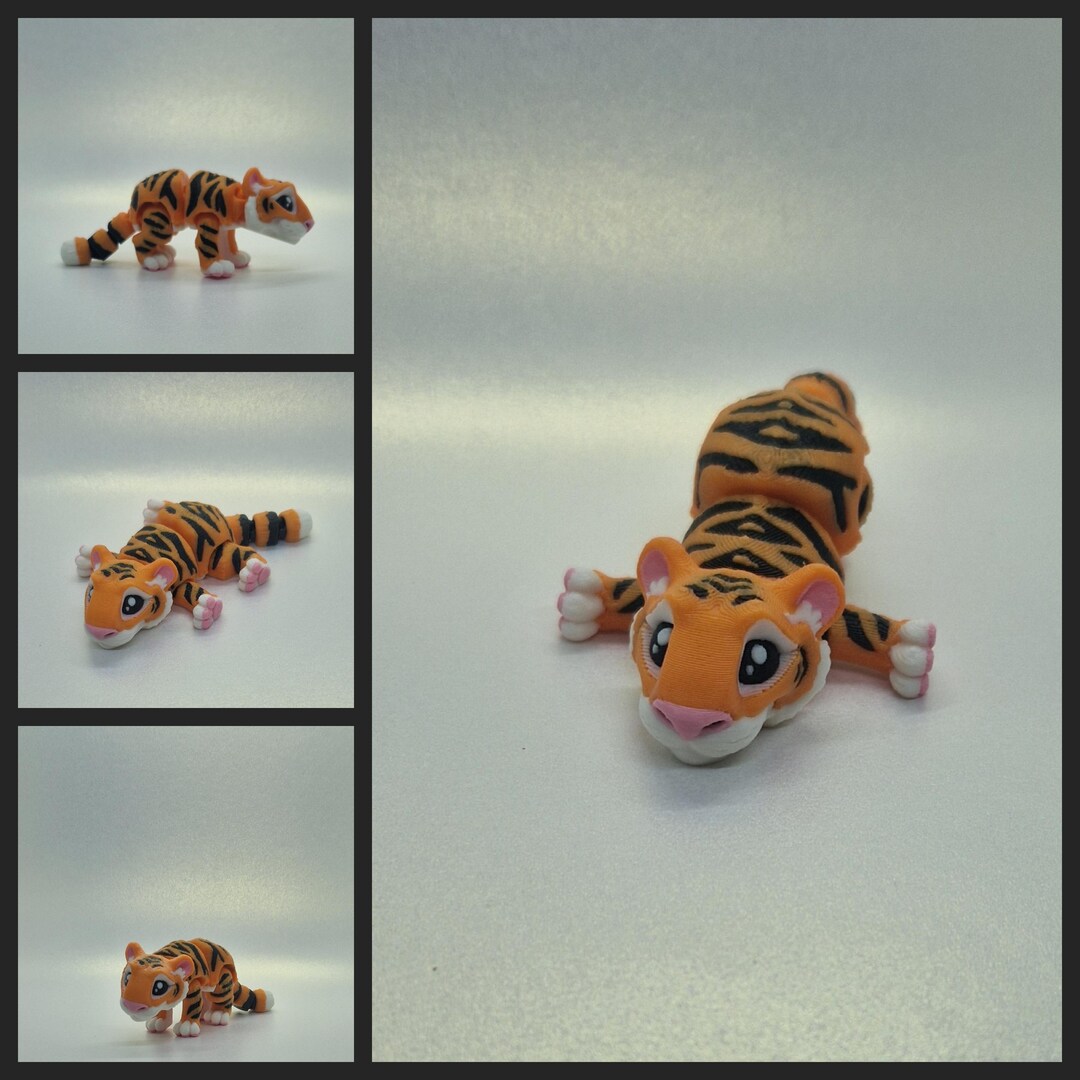 Articulated Fidget Tiger, Stress Relief Toy, Cute Desk Companion ...
