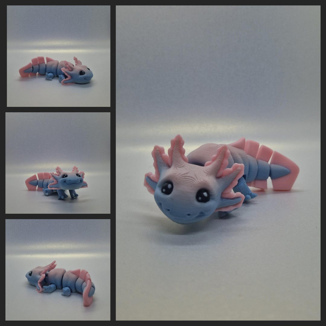 Articulated Fidget Axolotl, Stress Relief Toy, Cute Desk Companion ...