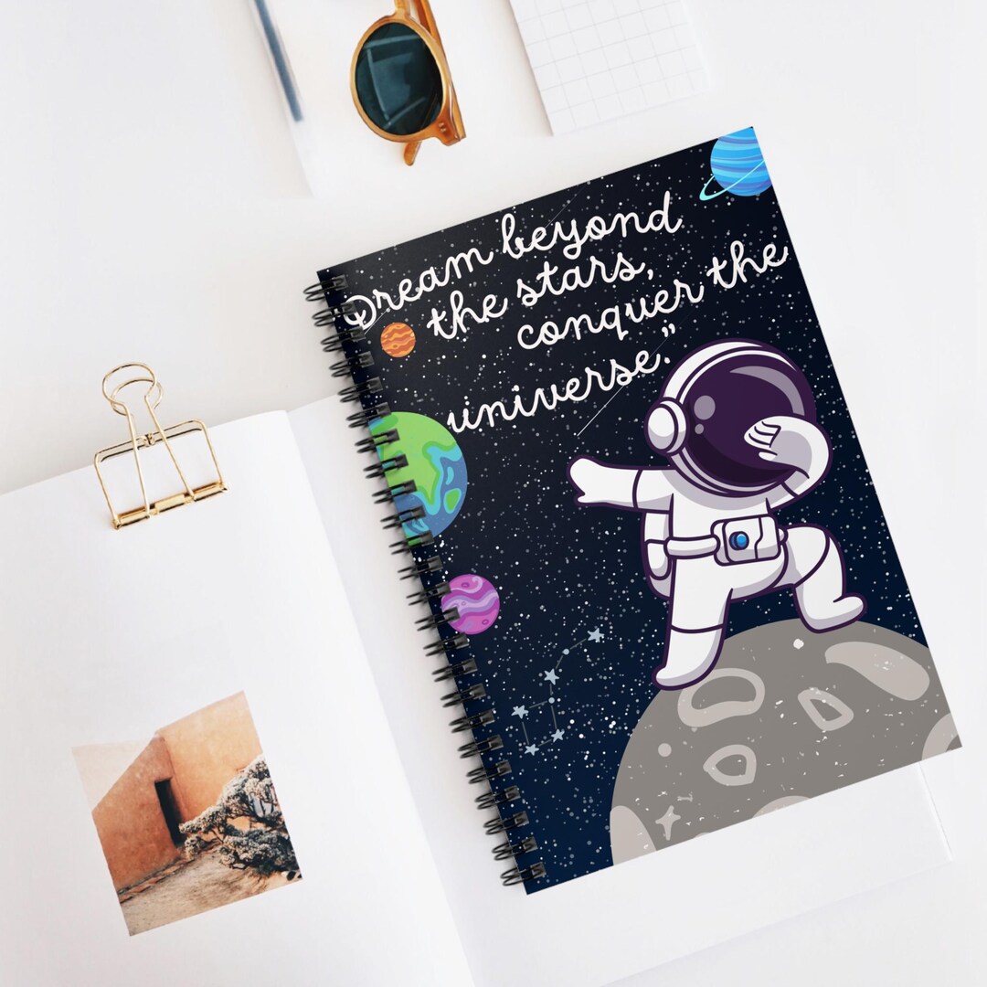 Motivational Universe Spiral Notebook - Ruled Line, Dream Beyond the ...