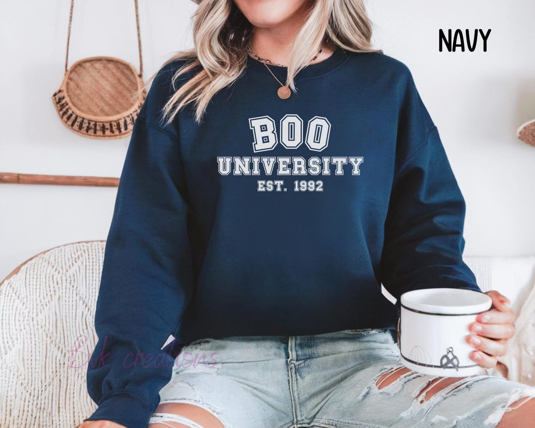 Boo University Sweatshirt Personalized Halloween College Style Sweater ...