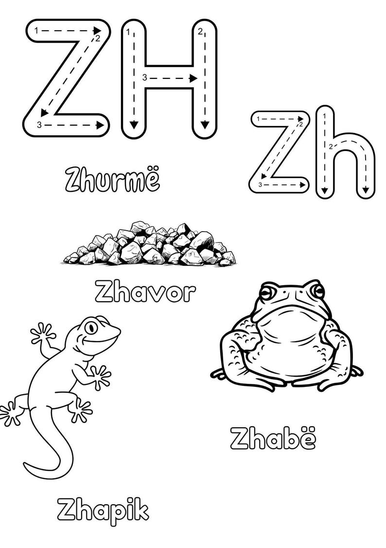 Albanian Alphabet. Colouring Book. Alfabeti I Gjuhës Shqipe. Libër Për ...