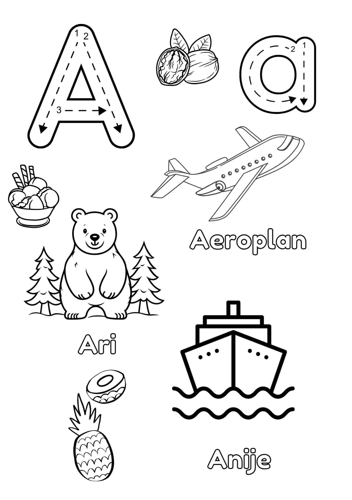 Albanian Alphabet. Colouring Book. Alfabeti I Gjuhës Shqipe. Libër Për ...