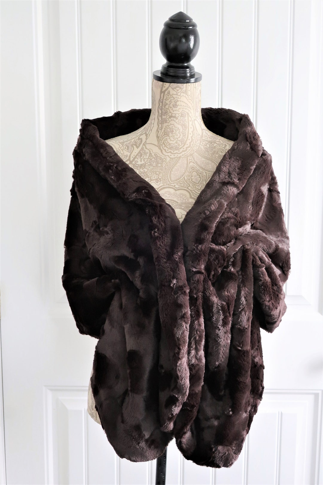 Faux Fur Bridal Wrap, Bridal Stole, Plus Size Fur Wrap, Handmade Fur ...