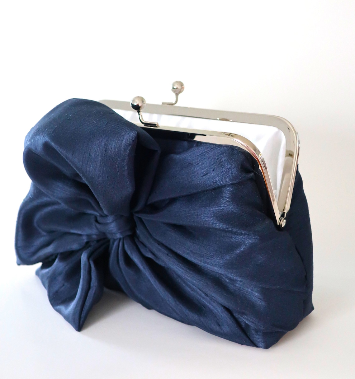 Navy Bow Clutch, Bridal Accessories, Bridal Clutch, Bridesmaid Clutch ...