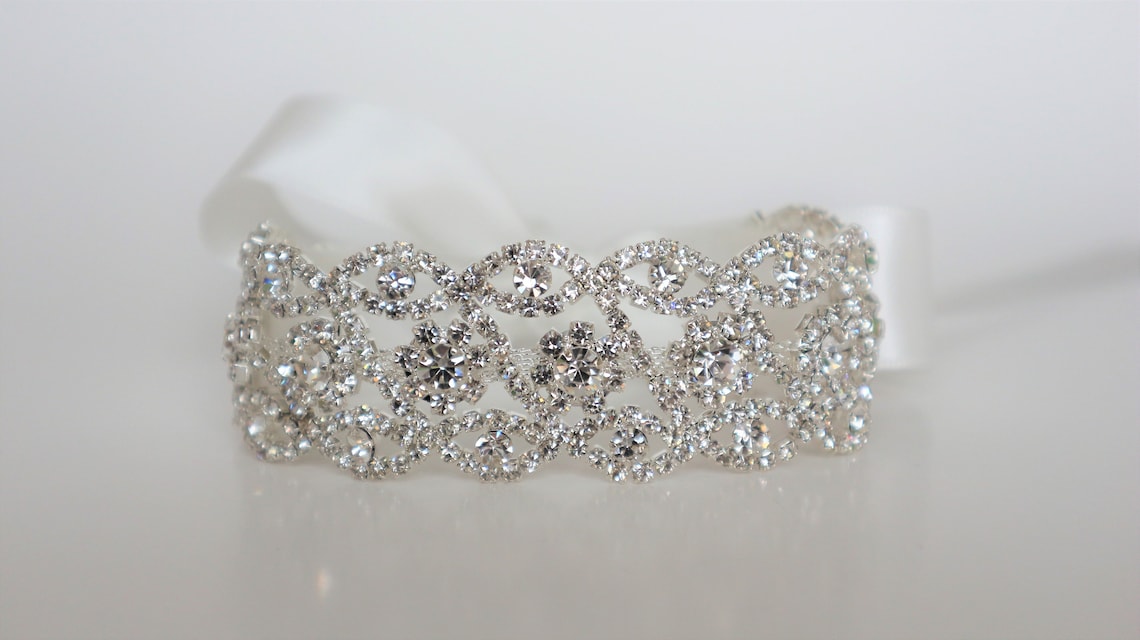 Silver Rhinestone Bridal Cuff,wedding Accessories, Bracelet,crystal ...