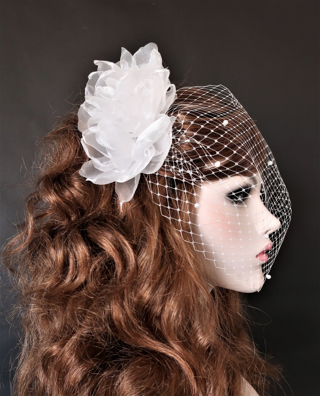 Bird Cage Veil, Wedding Flower Veil, Bridal Veil, Russian Veiling ...