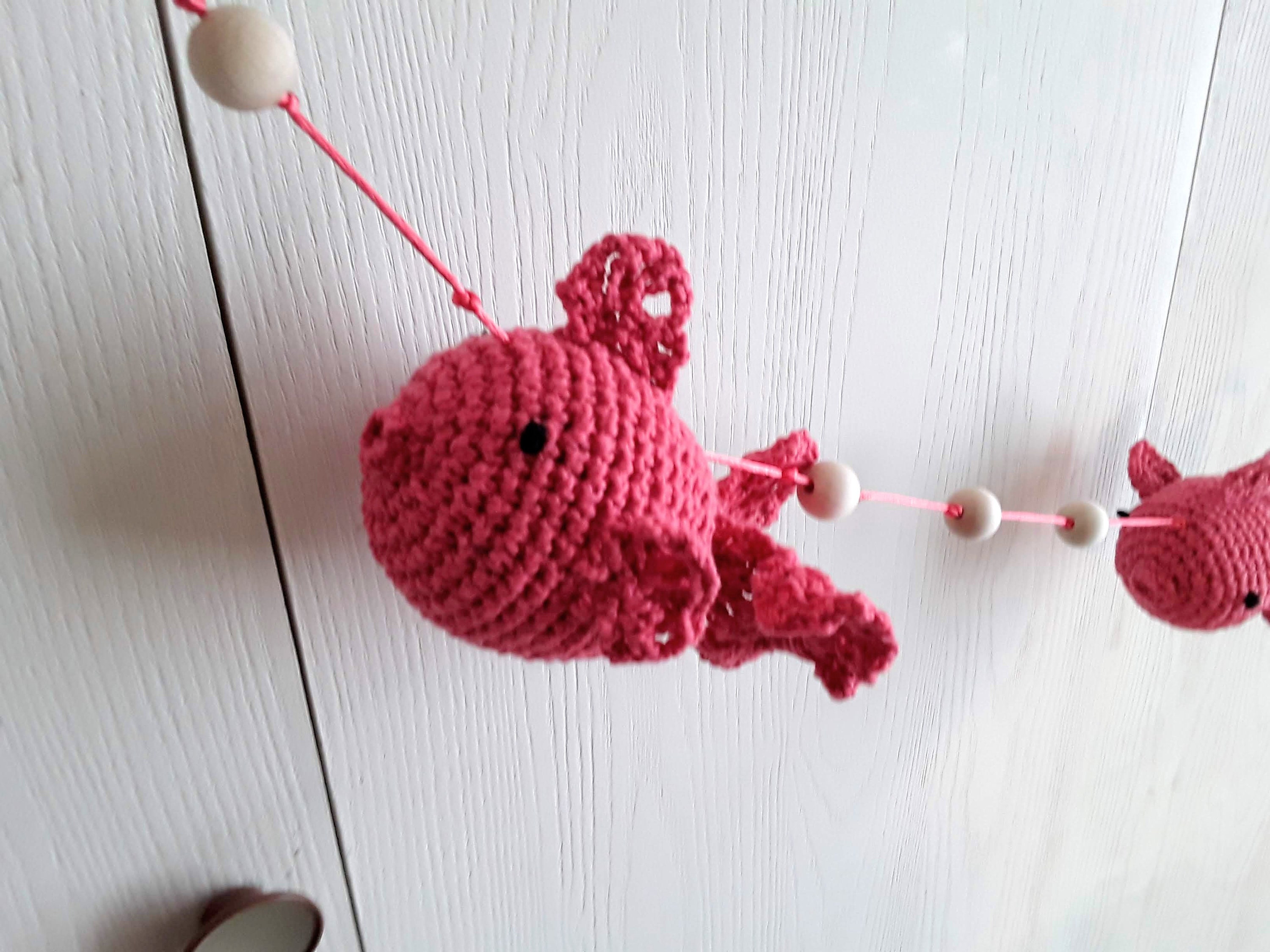 Crocheted Goldfish Garland: Coral Fish Softie Banner, Baby Shower Decor ...