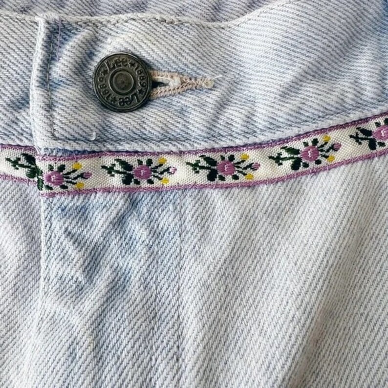 Vintage Womens Mom Patchwork Boho Hippie Reworked Jeans 34x30 - Etsy